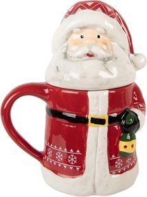 Keramický hrnek Santa Claus s víčkem - 15*10*19 cm / 450 ml