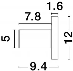 LED černá svítilna na zeď Nano 9W