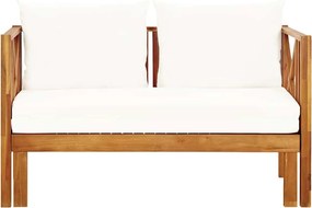 2místná zahradní lavice s poduškami 122 cm masivní akácie 310307