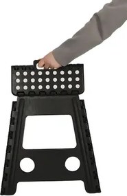 KIK Skládací stolička černá / Stolička / výška 39,5 cm / nosnost 150 k
