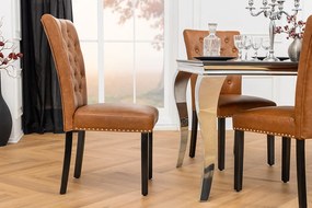 Designová židle Queen koňaková