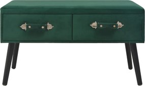 Lavice Maris se zásuvkami - 80 cm - samet | zelená