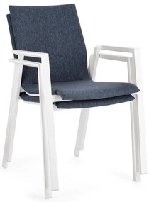 BIZZOTTO zahradní jídelní židle ODEON bílo-modrá 0663330