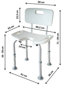 VMBal Židle do sprchy - S HYGIENICKÝM VÝŘEZEM