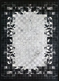 BE Koberec Porte 2054 GREY - šedý černý obdélníkový Rozměr: 50x80 cm