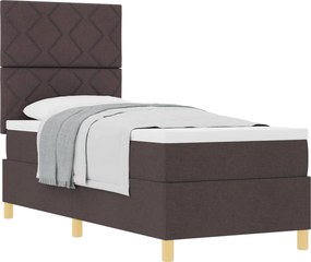 Postel s boxspringem s čelo Tmavě hnědá 80 x 200 cm textil 3339654