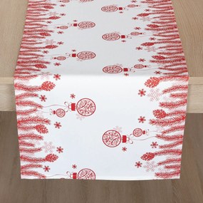 Ubrus Veba GARBO tisk Zasněžené Vánoce bíločervená Velikost: 40x180 cm