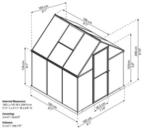 Polykarbonátový skleník Palram multiline 6x6