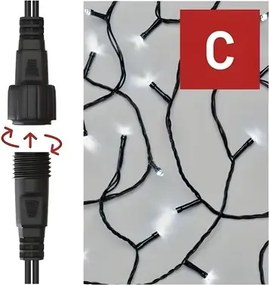 Emos D1EC01 CONNECT / LED světelná opona / 100 LED / 1x2 m / IP44 / st