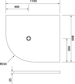 Polysan FLEXIA 110 x 80 x 2,5 cm 91271 sprchová vanička s možností úpravy rozměru pravá