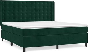 Box spring postel s matrací tmavě zelená 160x200 cm samet 3132930