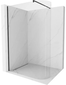 Mexen Kioto-R zaoblená sprchová stěna Walk-in 90 x 200 cm, průhledná 8 mm, černá - 800-090-101-70-06
