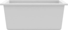 Kuchyňský dřez s přepadem bílý žula 147076