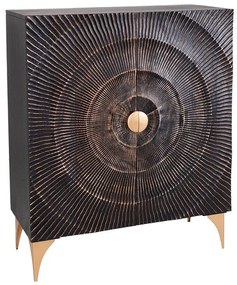 Designová vysoká komoda Venetia 120 cm černo-zlatá