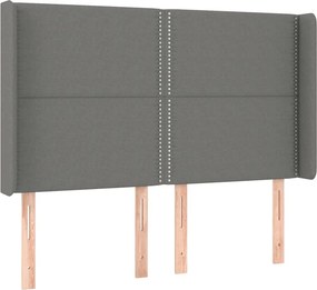Box spring postel s matrací a LED tmavě šedá 140x200 cm textil 3138798