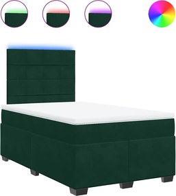 Box spring postel s matrací tmavě zelená 120x190 cm samet 3293161