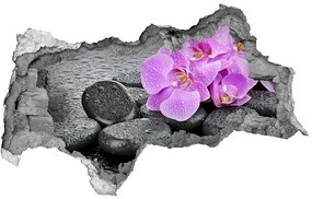 Wallmuralia Samolepící díra na stěnu Orchidej kamení 95x73 cm