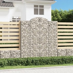Klenuté gabionové koše 2 ks 200x50x220/240cm pozinkované železo 3146446