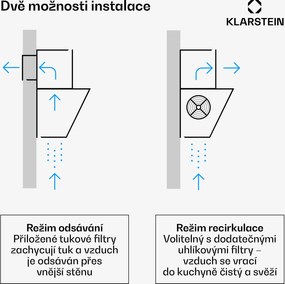 Klarstein Eleonora 60, digestoř, 60 cm, nástěnná, 426 m³/h, dotykový panel, LED, A++, černá