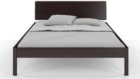 Dřevěná postel Visby AMMER z borovice / 200x200 cm, barva palisandr
