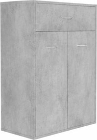 skříňka na boty, botník, 1 zásuvka, 2 dvířka, dřevo, 85x61x36 cm, beton šedá, Dekorino BB20260063