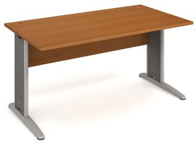 Stůl pracovní rovný 160 cm - Hobis Cross CS 1600 Dekor stolové desky: třešeň, Dekor lamino podnože: třešeň, Barva nohou: Stříbrná