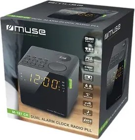 Muse M-187 CR černá / Budík s rádiem / FM / MW / 3.5mm