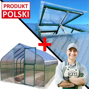 Polykarbonátový Skleník Tunel 12M2 300X400 Ptf Polsko Zelený Okno Součástí Balení