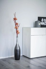 Váza DELGADA, sklolaminát, výška 77 cm, černo-stříbrná