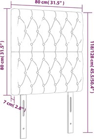 Čelo postele s LED tmavě šedé 80x7x118/128 cm textil 3122735