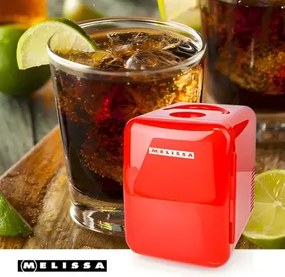 Melissa Mini chladnička červená / Mini lednička / 4 l / chlazení a ohř