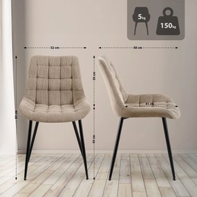 Jídelní židle Sardna manšestr – taupe