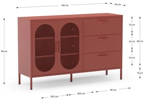 Komoda v cihlové barvě 140x90 cm Diora – Marckeric