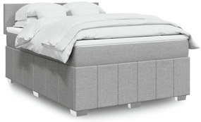 Box spring postel s matrací světle šedá 140 x 200 cm textil 3287084
