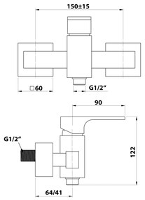 Sapho Sapho, FORATA nástěnná sprchová baterie, chrom