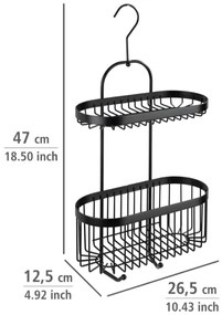 WENKO 23880100 – Polička CLASSIC PL. SCHWARZ 26,5x47 cm černá
