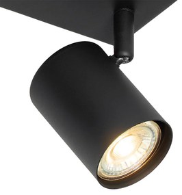 Moderní stropní svítidlo černé 3-světelné nastavitelné obdélníkové - Jeana