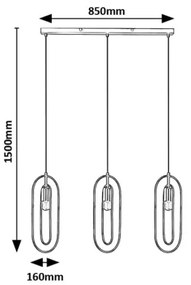 Rabalux 72264 - Lustr na lanku ROVIER 3xE27/40W/230V