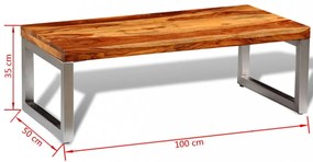 Konferenční stolek masivní dřevo / kov Dekorhome Sheesham