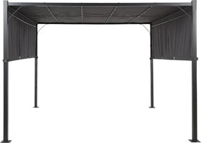 Zahradní pergola s LED solárním osvětlením BestBerg BBGG-51 / 300 x 400 x 215 cm / šedá