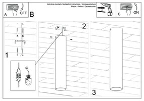 Černé stropní svítidlo Sollux Castro