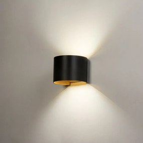 Nástěnné venkovní designové LED svítidlo Daniel Black and Gold