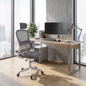 Ergonomická kancelářská židle IMPERIAL - šedá síťovina