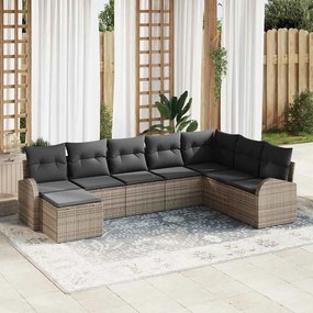 Set pohovek 8 ks Šedá polyratan 3354828