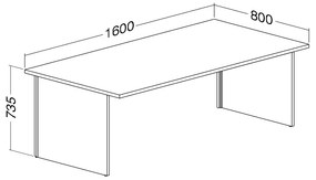 Stůl ProOffice A 160 x 80 cm, třešeň