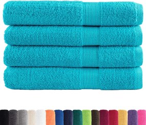Premium ručníky SOLUND 4 ks tyrkysové 100x200 cm 600 g/m² 137462