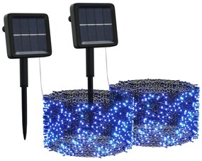 vidaXL Solární světelné řetězy 2 ks 2 x 200 LED modré dovnitř i ven
