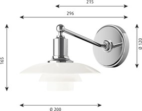 Nástěnné svítidlo PH s viditelným kabelem a vypínačem 20 cm chrom