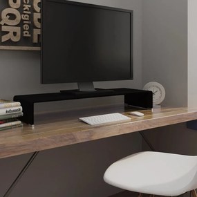 TV stolek / podstavec na monitor sklo černý 90x30x13 cm 244138