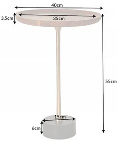 Odkládací stolek Trayful 55cm mramorová základna zlatý kulatý/ 41282